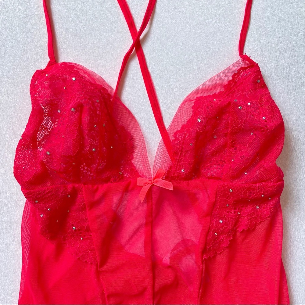 Victoria’s Secret Red Unlined Lace Teddy - Gem